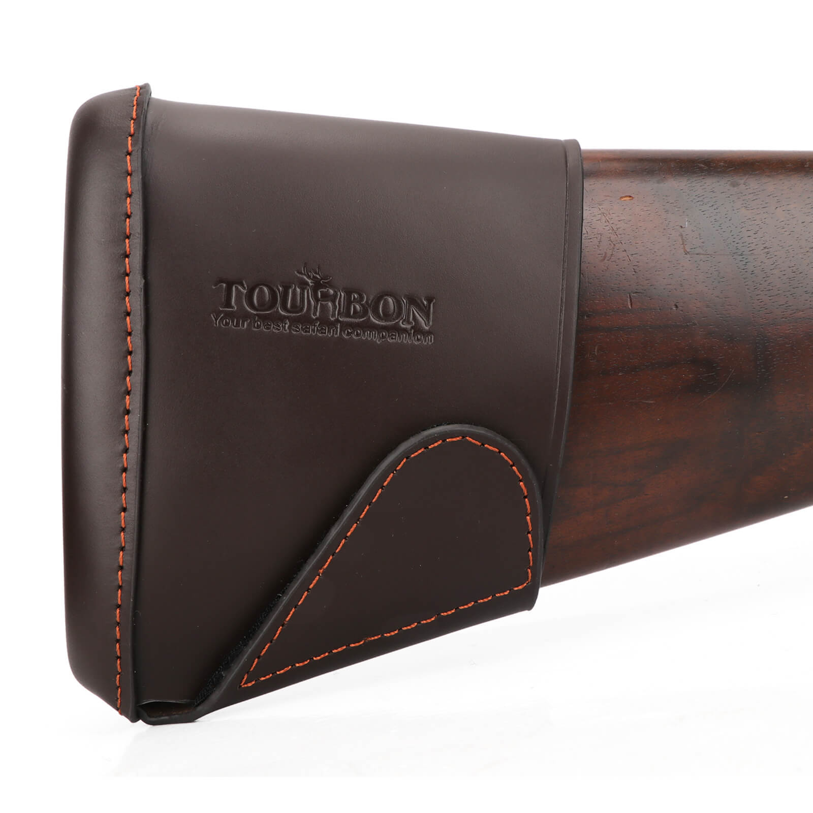 TOURBON Vintage Leather Buttstock Extension Slip On Recoil Pad