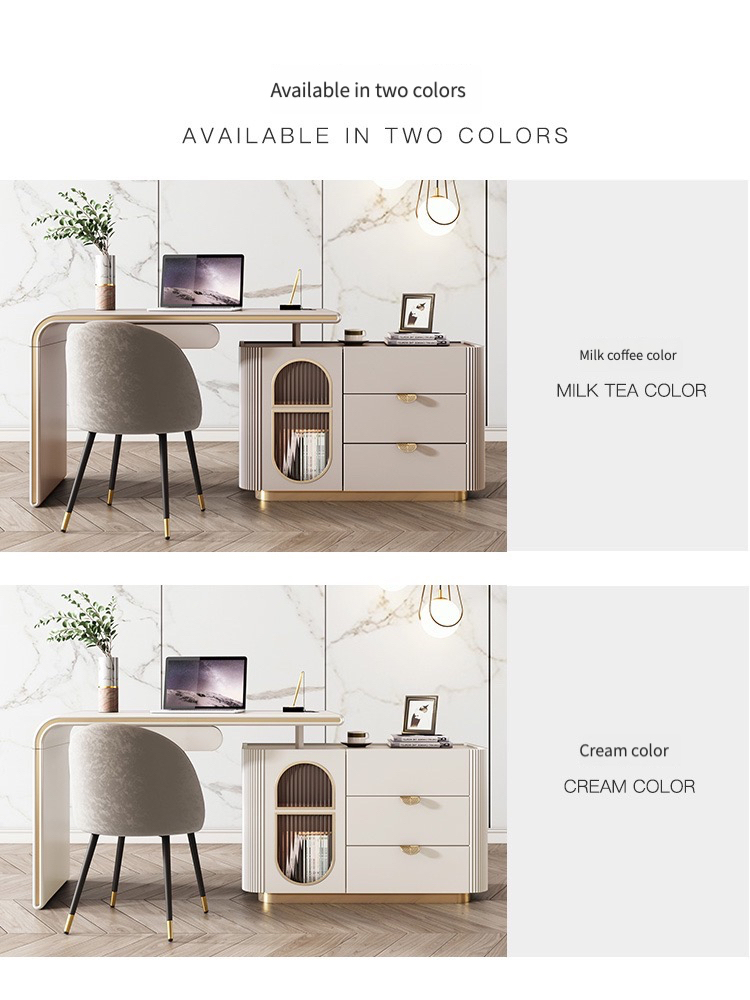 Light luxury corner desk, bookcase, dresser, integrated double long ...