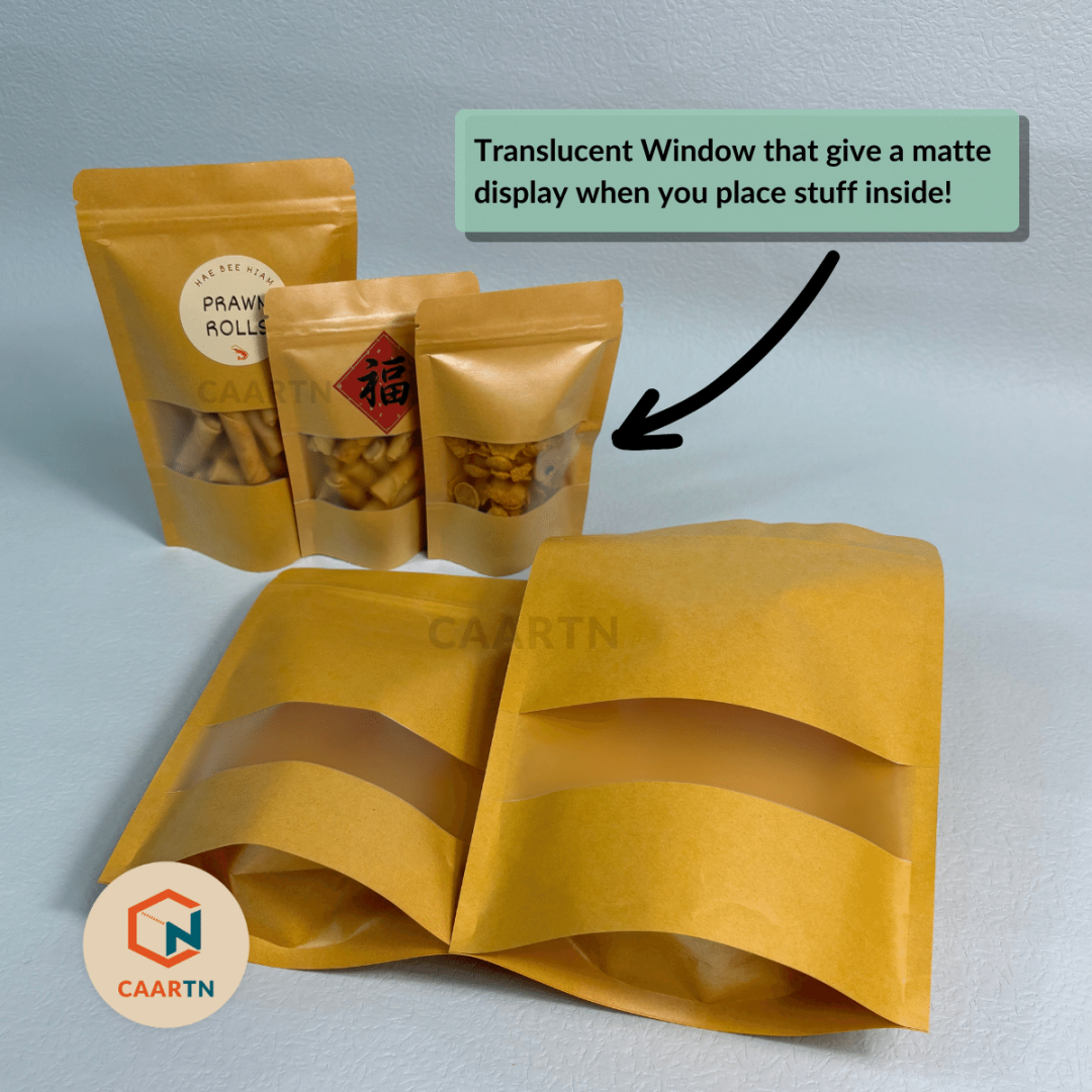 9cm x 14cm Standing Window Zipper Bag (Matte) - 50pcs | 100pcs