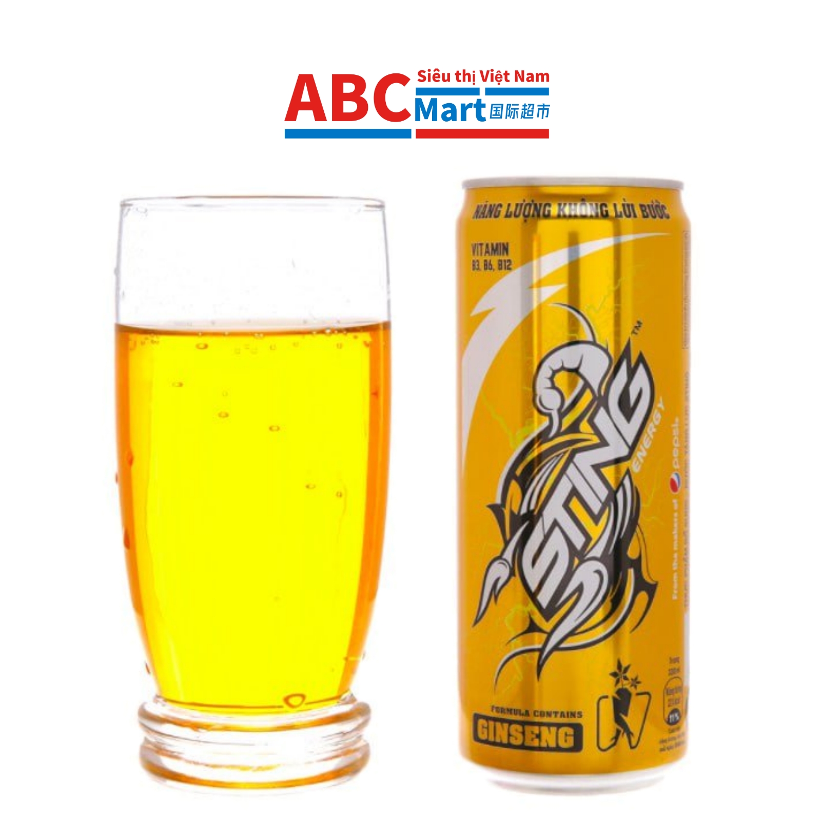 【Việt Nam-Nước tăng lực Sting Gold 320ml】斯汀红牛黄色罐（越南版）-ABCMart 国际超市