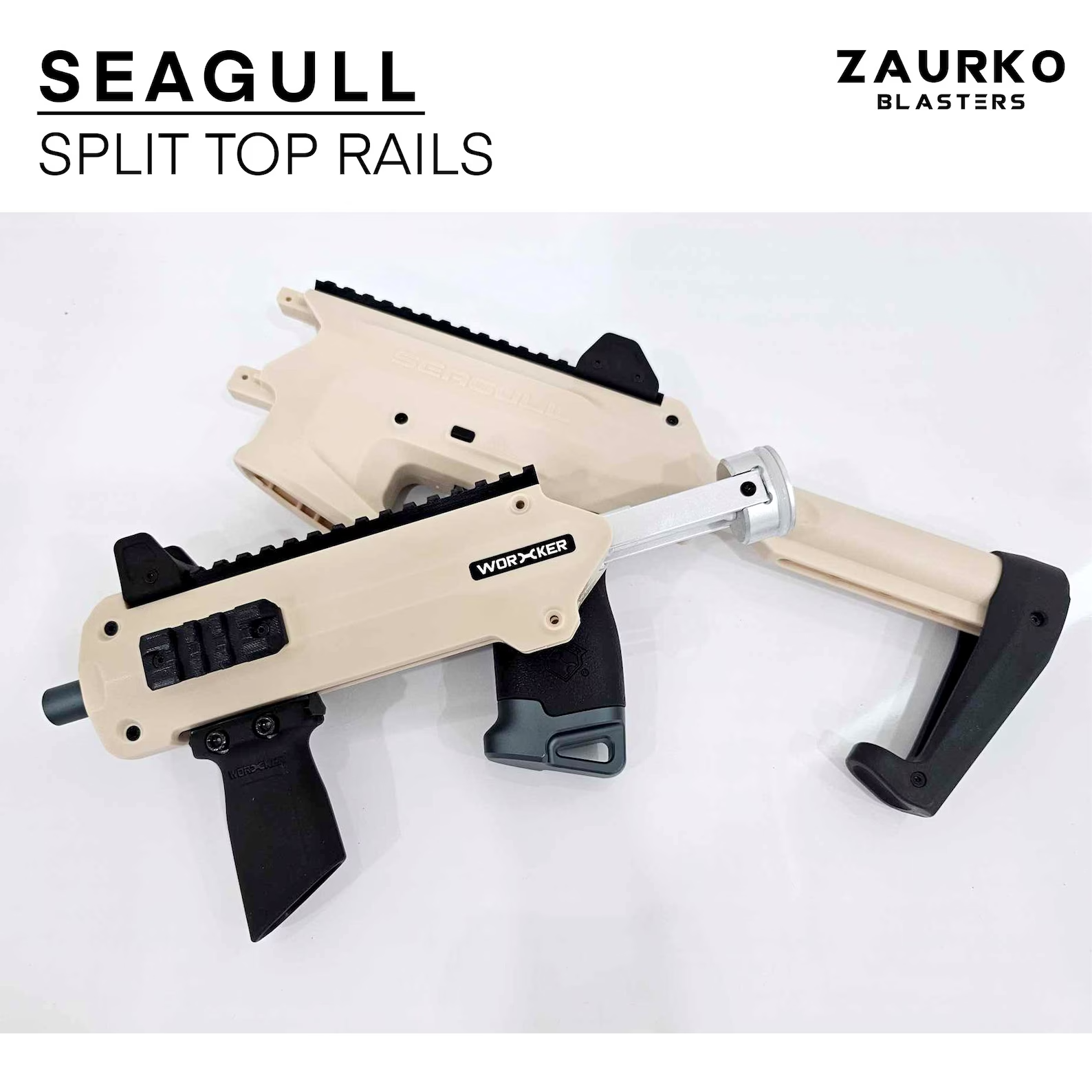 Zaurko Blasters - Seagull Split Top Rails (PLA+)