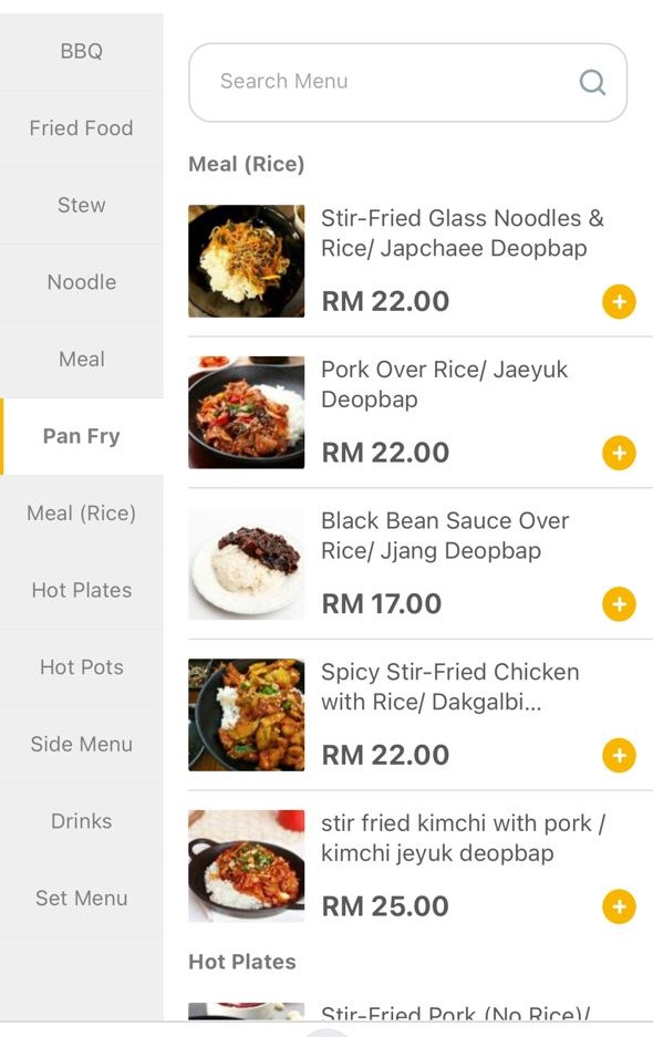 Miso Cheras Menu