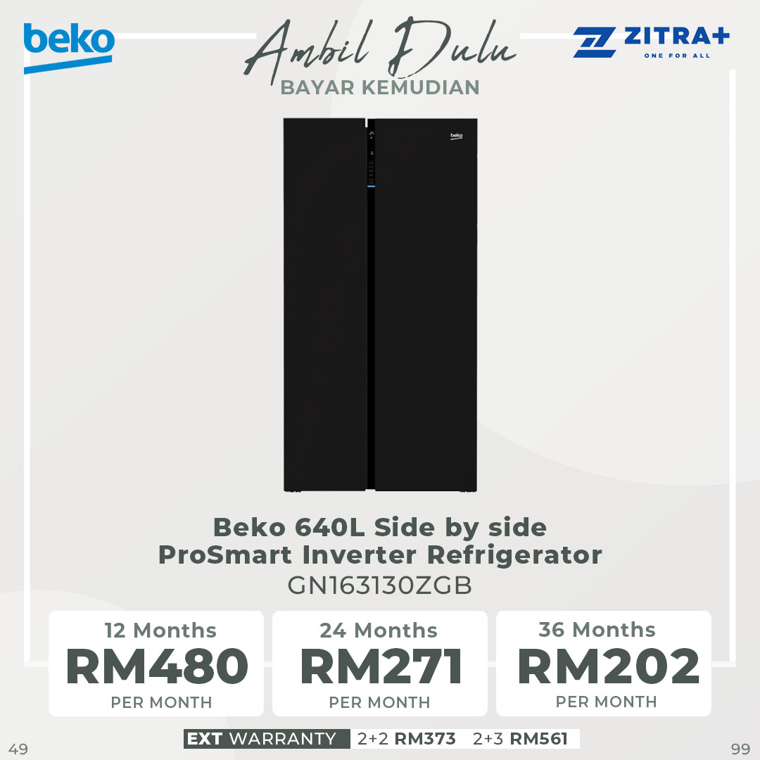 Beko 640L Side by side ProSmart Inverter Refrigerator GN163130ZGB | Ne