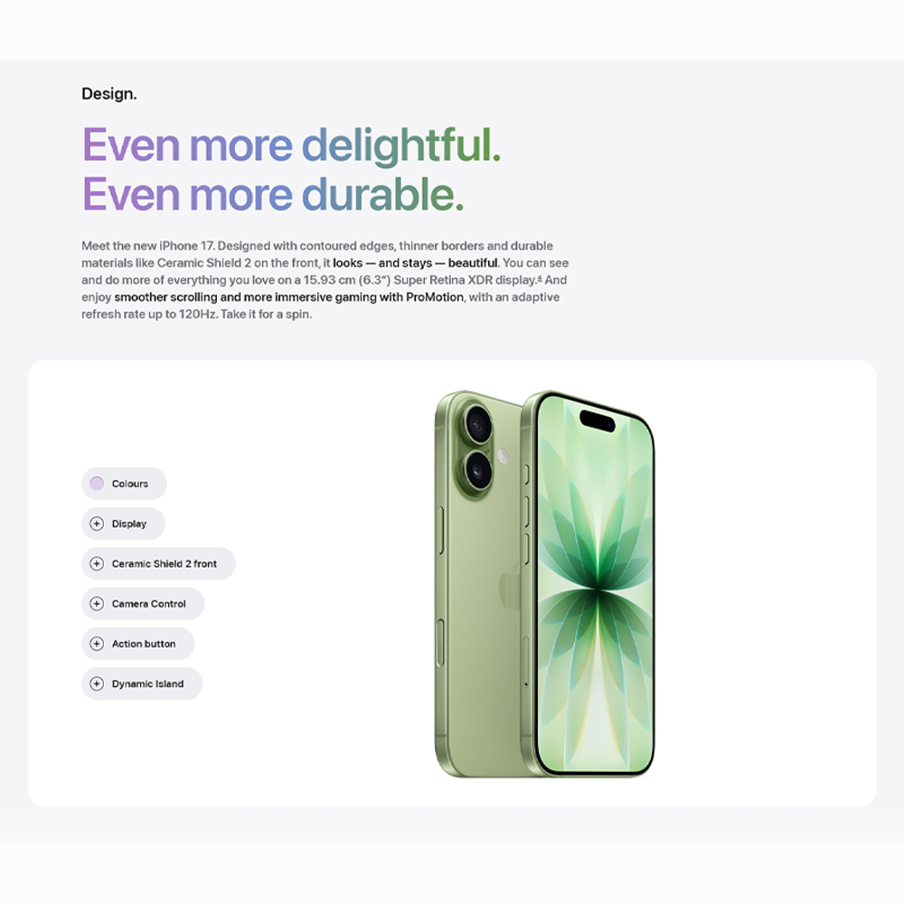 Apple iPhone 17 | A19 chip | 48MP Dual Fusion camera system | Super Re