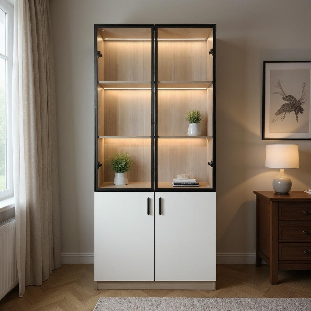Nora 2 Door Book Cabinet - Thefurniture.com.sg