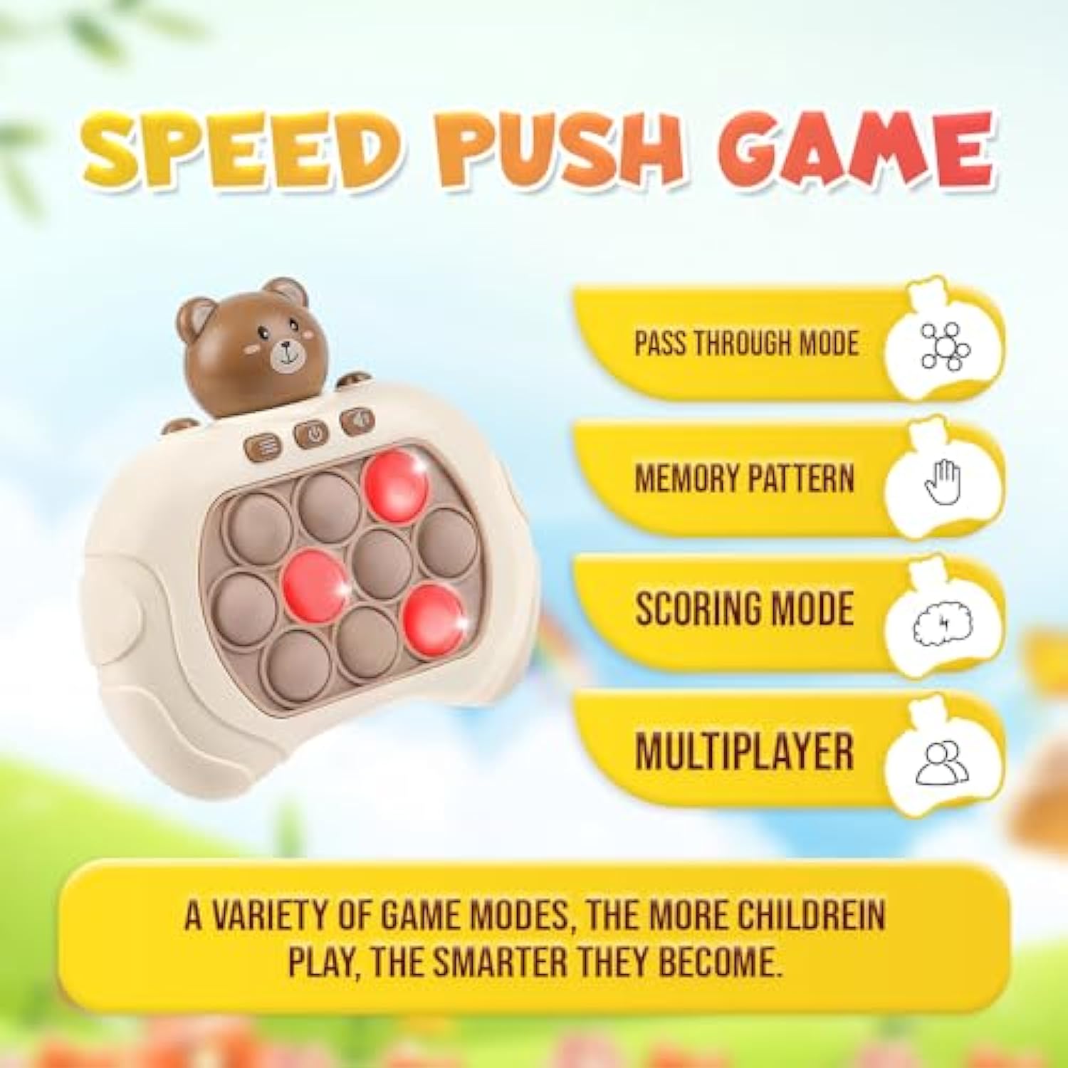 Reva Quick Push Electronic Pop Light Up Games | Decompression Puzzle M