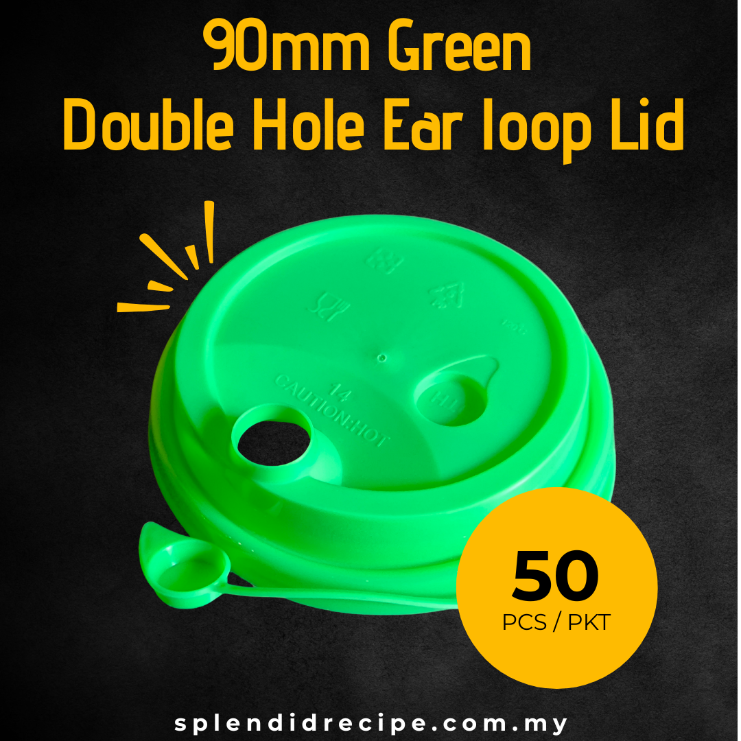 90mm Double Hole Ear Loop PET Lids (50 pcs)