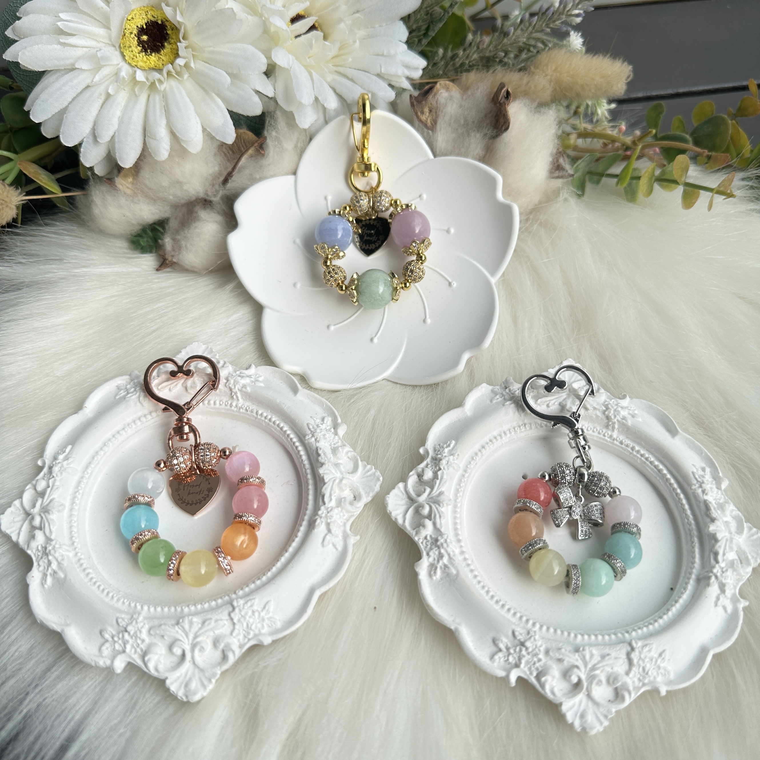 Bag Charms – Floral Knots