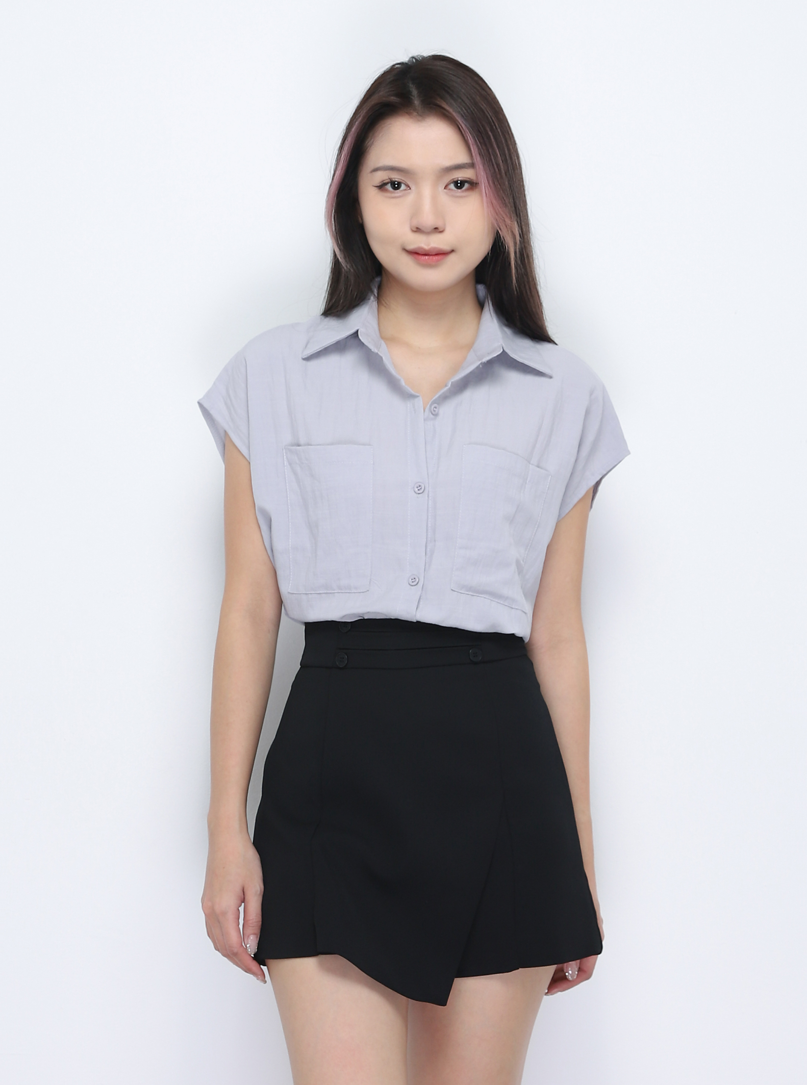 Sleeveless Front Button Top 34737 – AMPLE COUTURE
