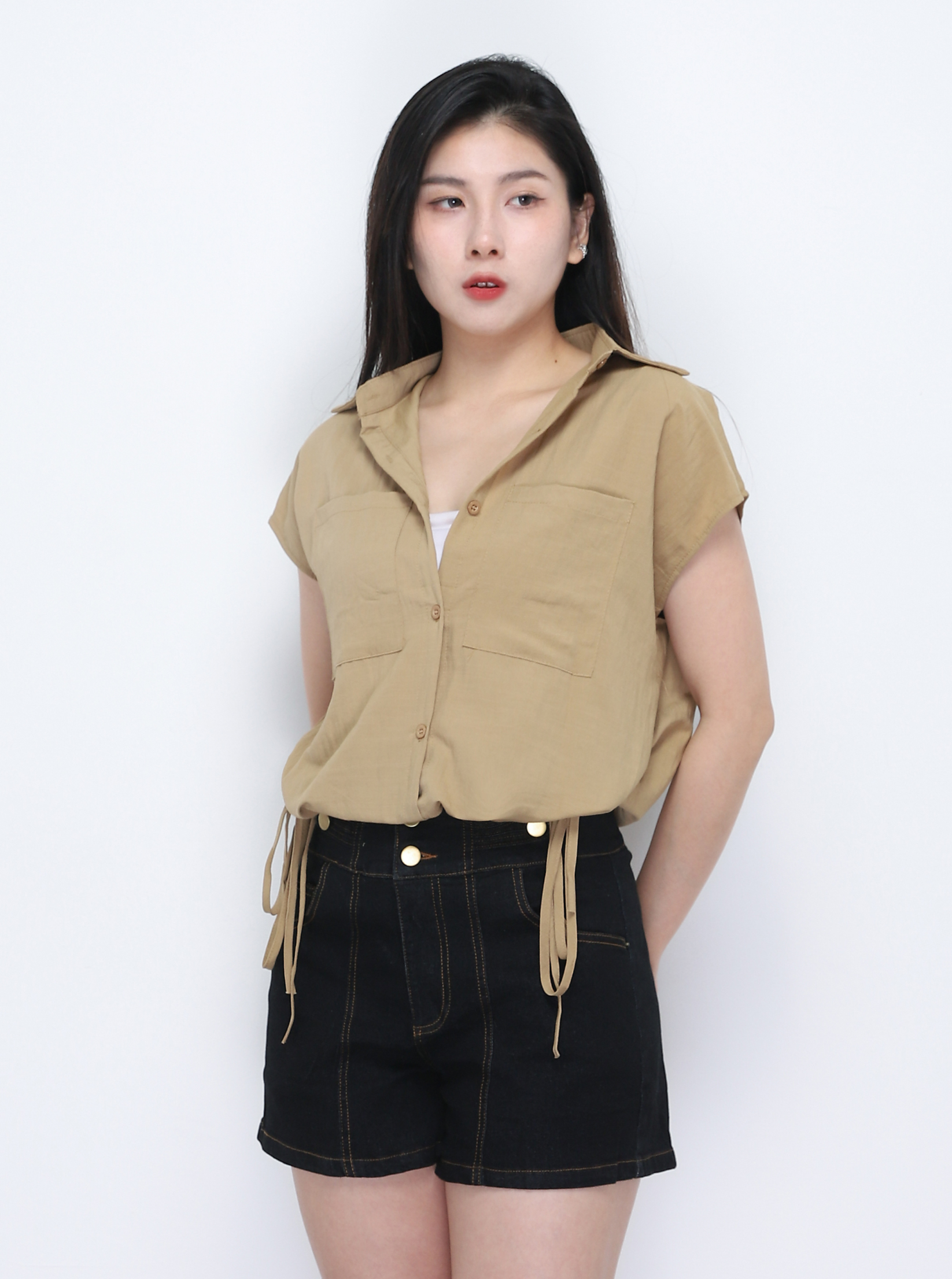 Sleeveless Front Button Top 34737 – AMPLE COUTURE