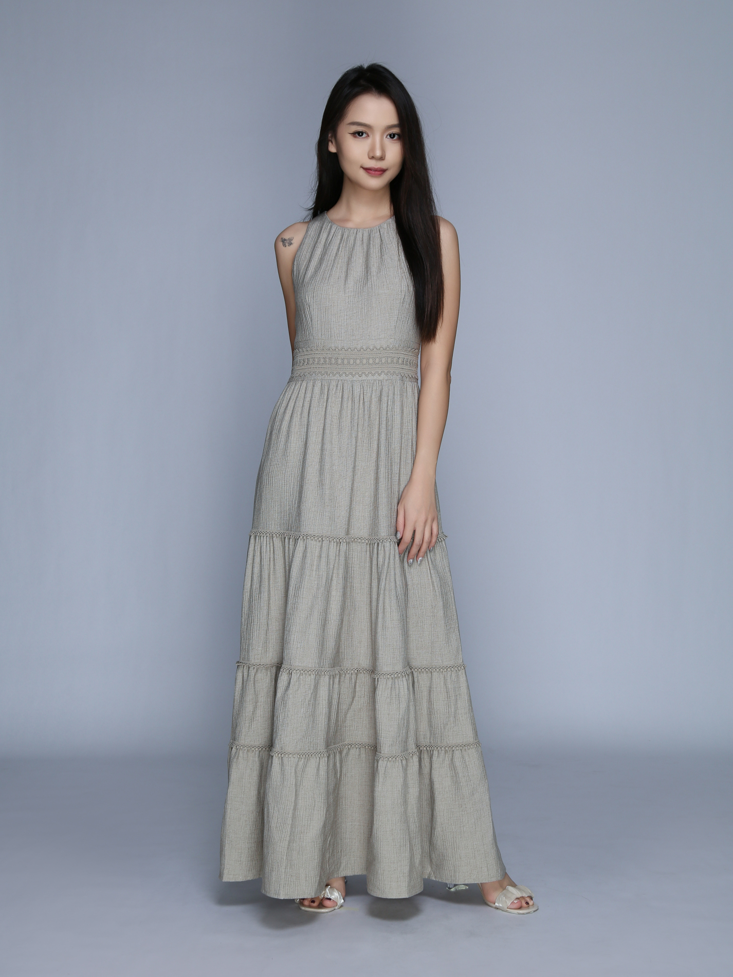Sleeveless Back Zip Dress 38889 – AMPLE COUTURE
