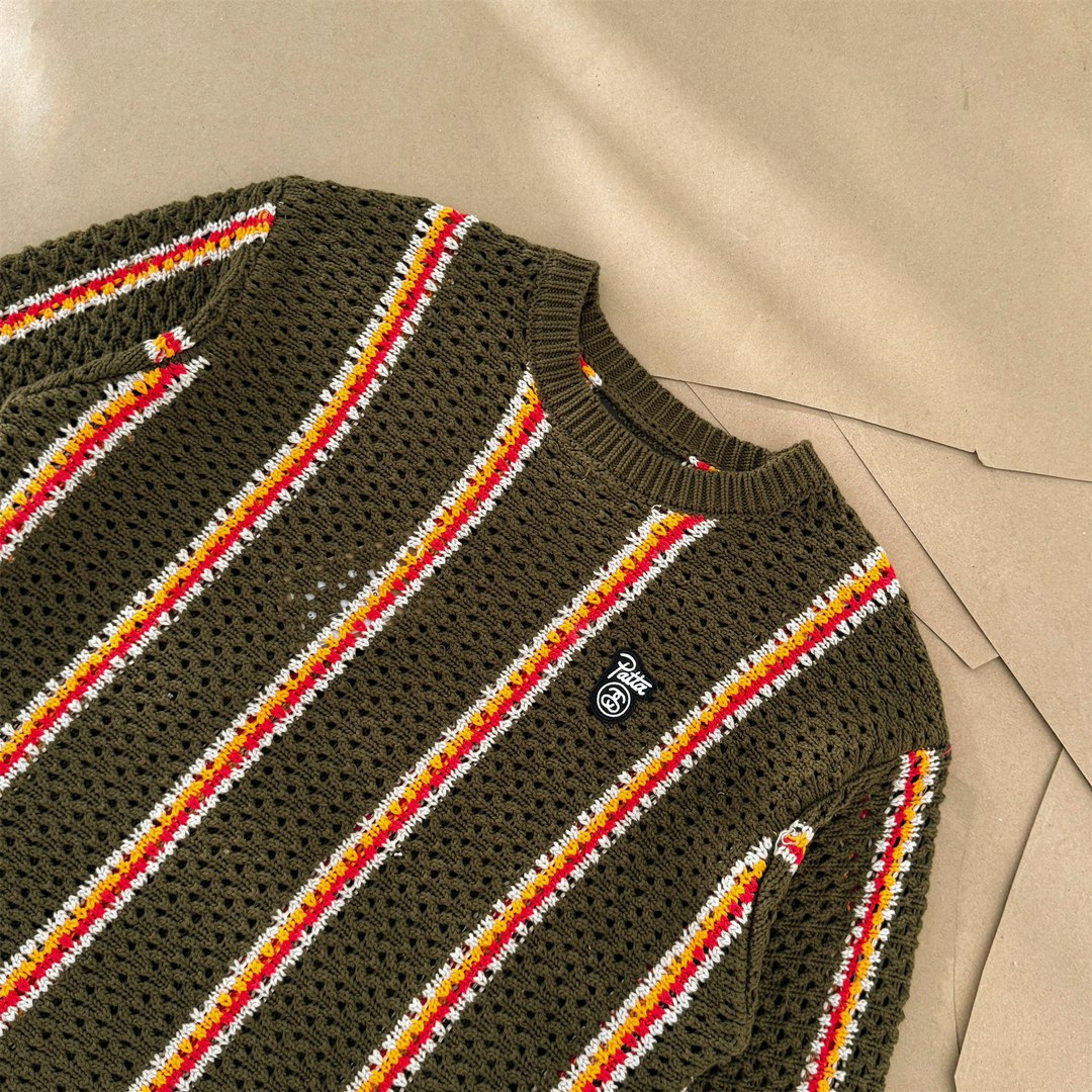 Stussy x Patta Stripe Loose Gauge Crewneck Sweater Stussy x Patta Stripe Loose Gauge Crewneck Sweater