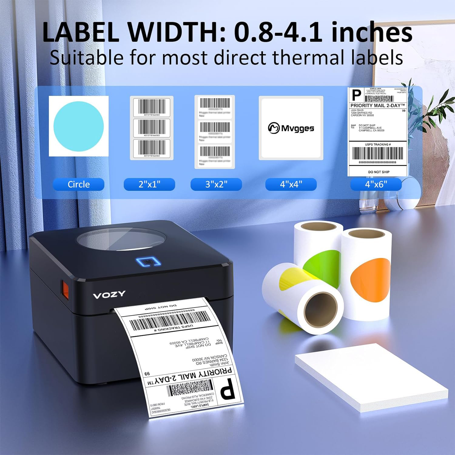 VOZY U9 Waybill Thermal Printer A6 Size USB Bluetooth Heavy Duty Label ...