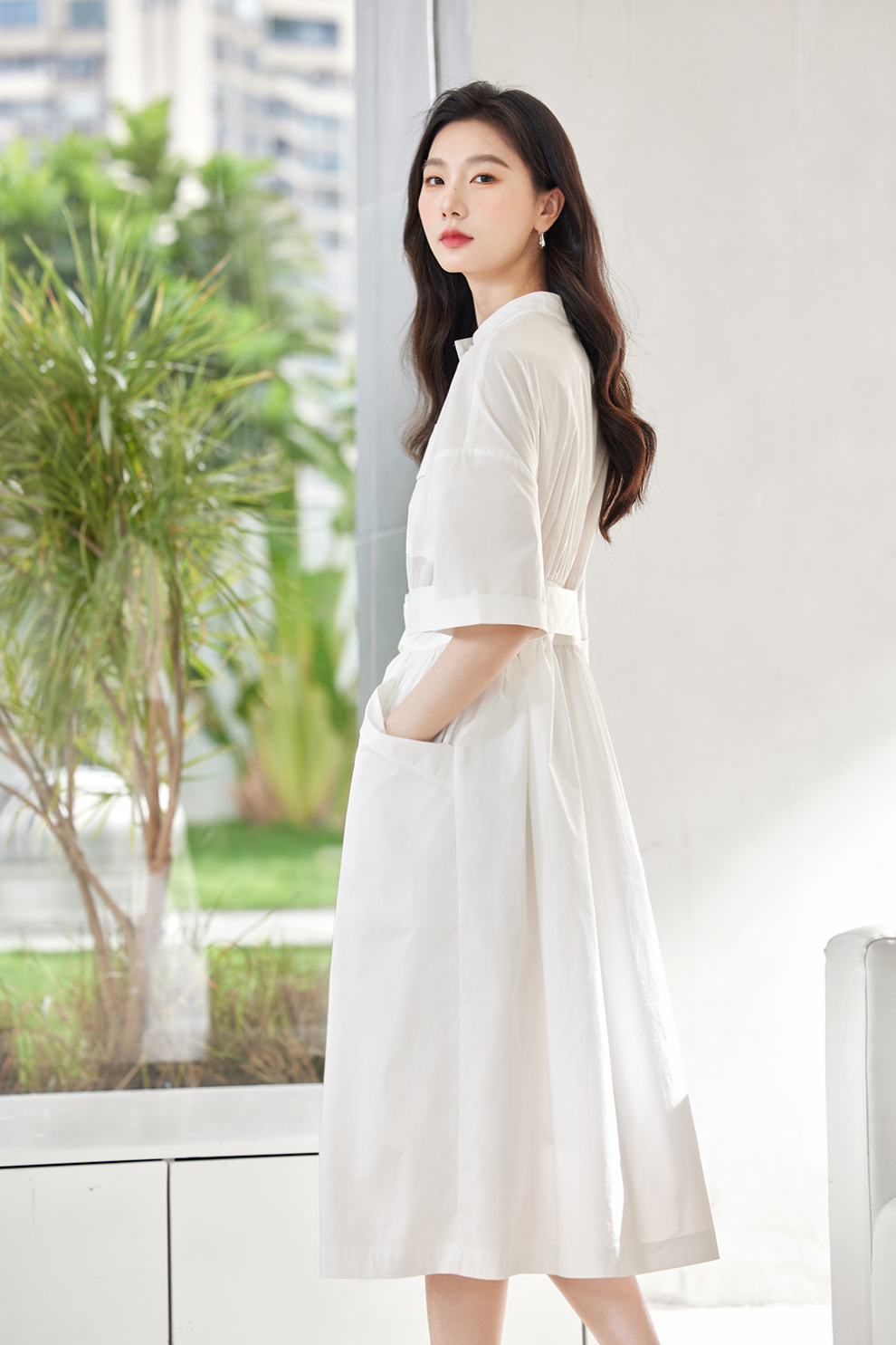 Simple Cotton Shirt Dress – VIMLYSTORE
