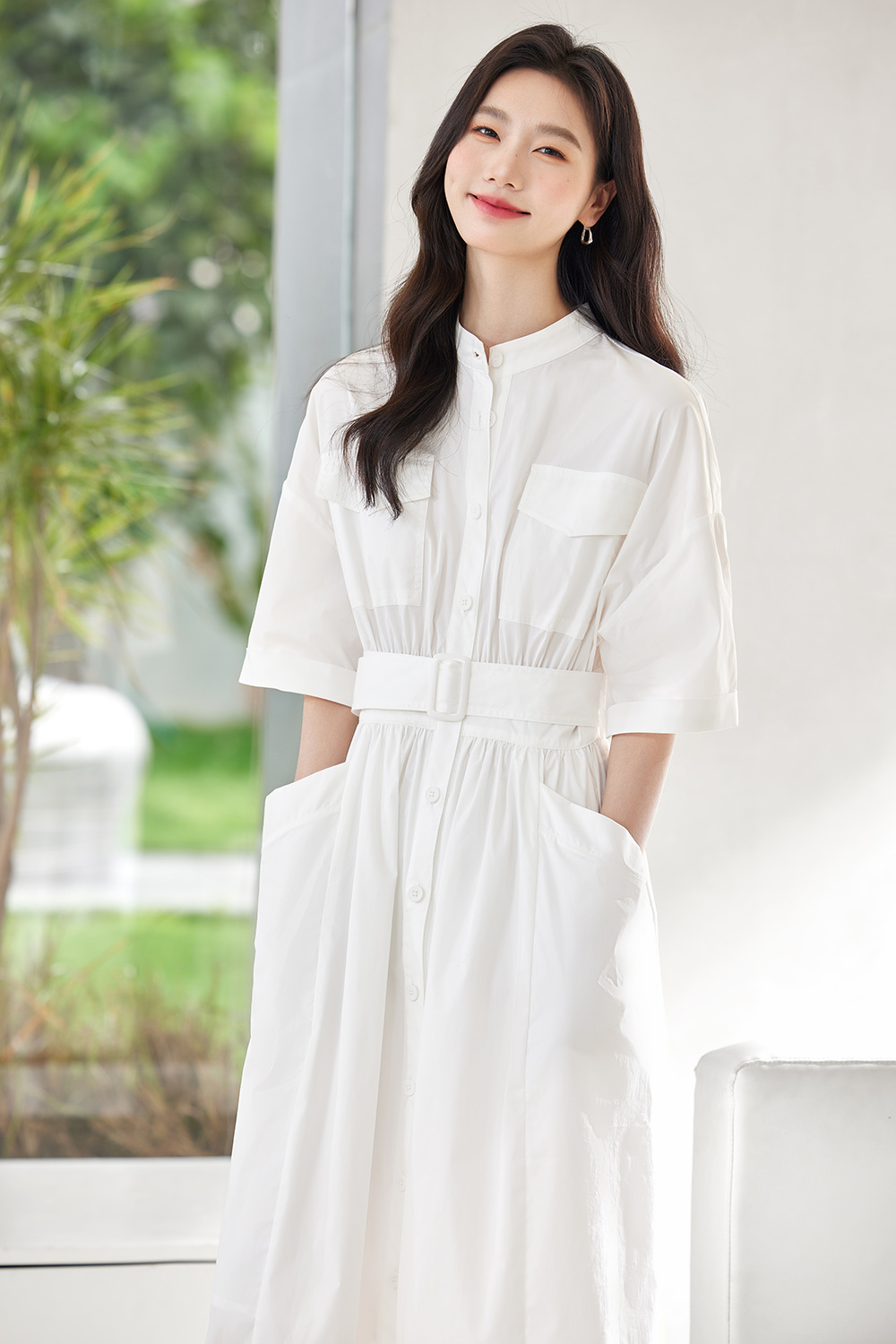 Simple Cotton Shirt Dress – VIMLYSTORE