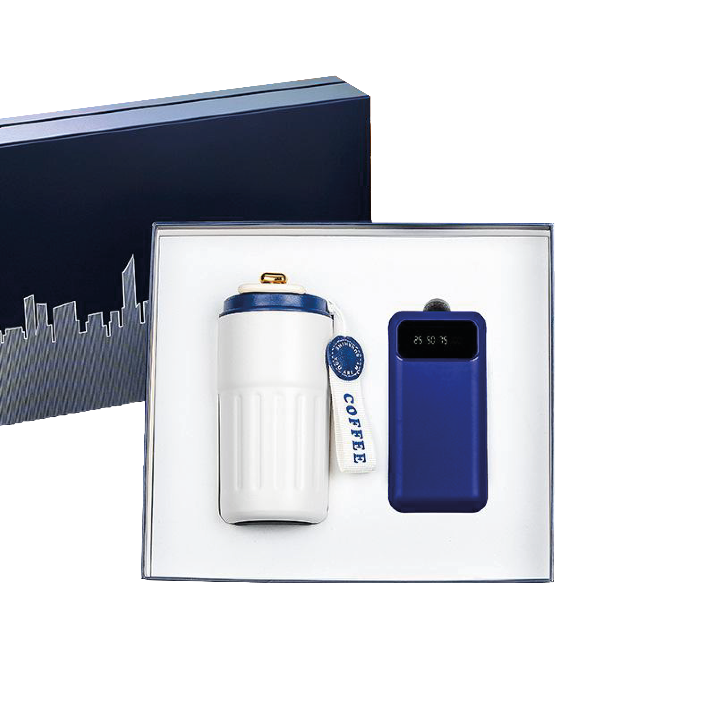 Gift Box 2 in 1 Coffee Flask + Powerbank with cable – Corporate Hero