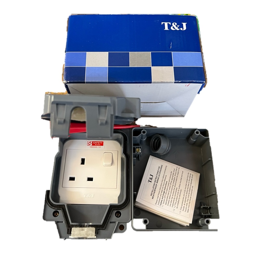 T&J 1 Gang 13A Switch With Weatherproof Socket Enclosure - SG Hardware ...
