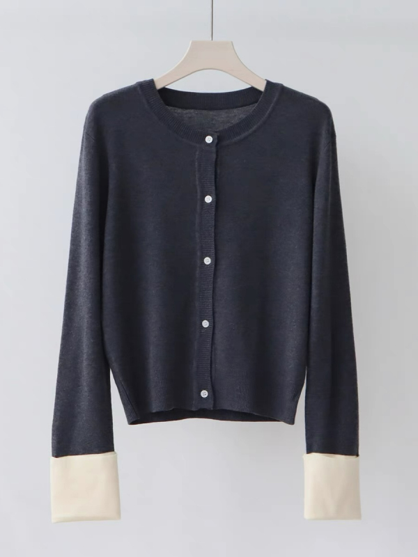 Emery Color Binding Sleeve Cardigan – The Black Bow
