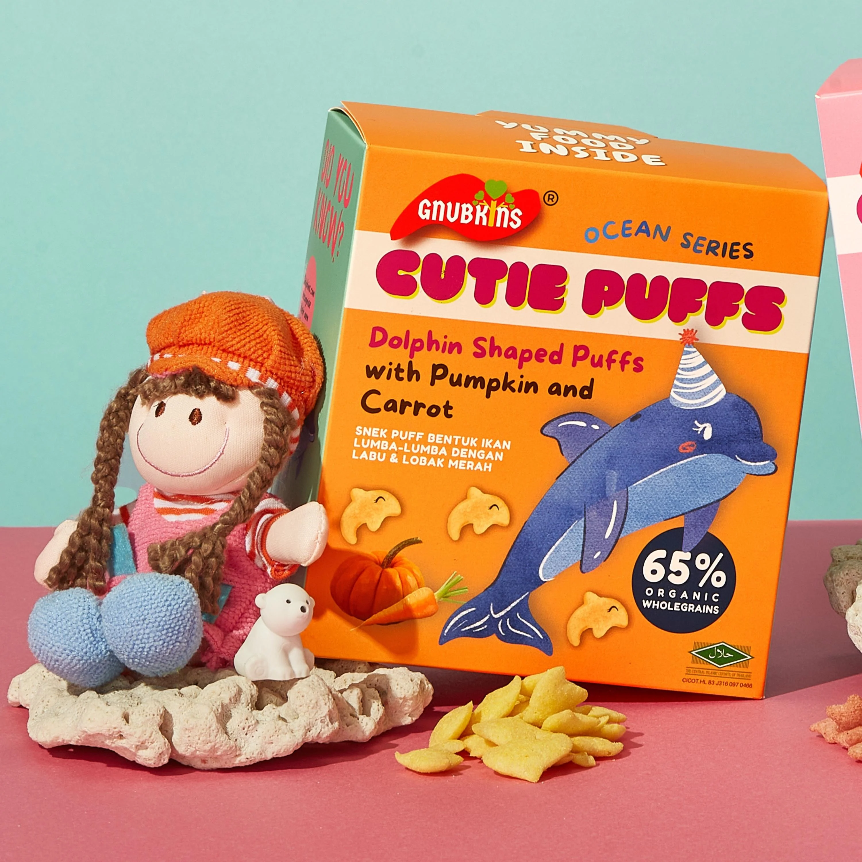Gnubkins Cutie Puffs Dolphin Shaped With Pumpkin & Carrot