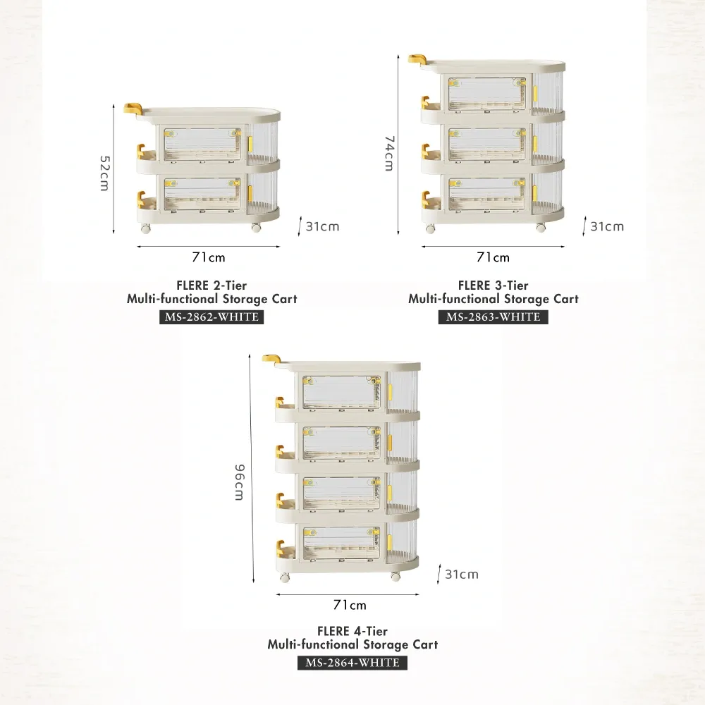 Flere - 2|3|4 -Tier Multi-functional Storage Cart – HOUZE