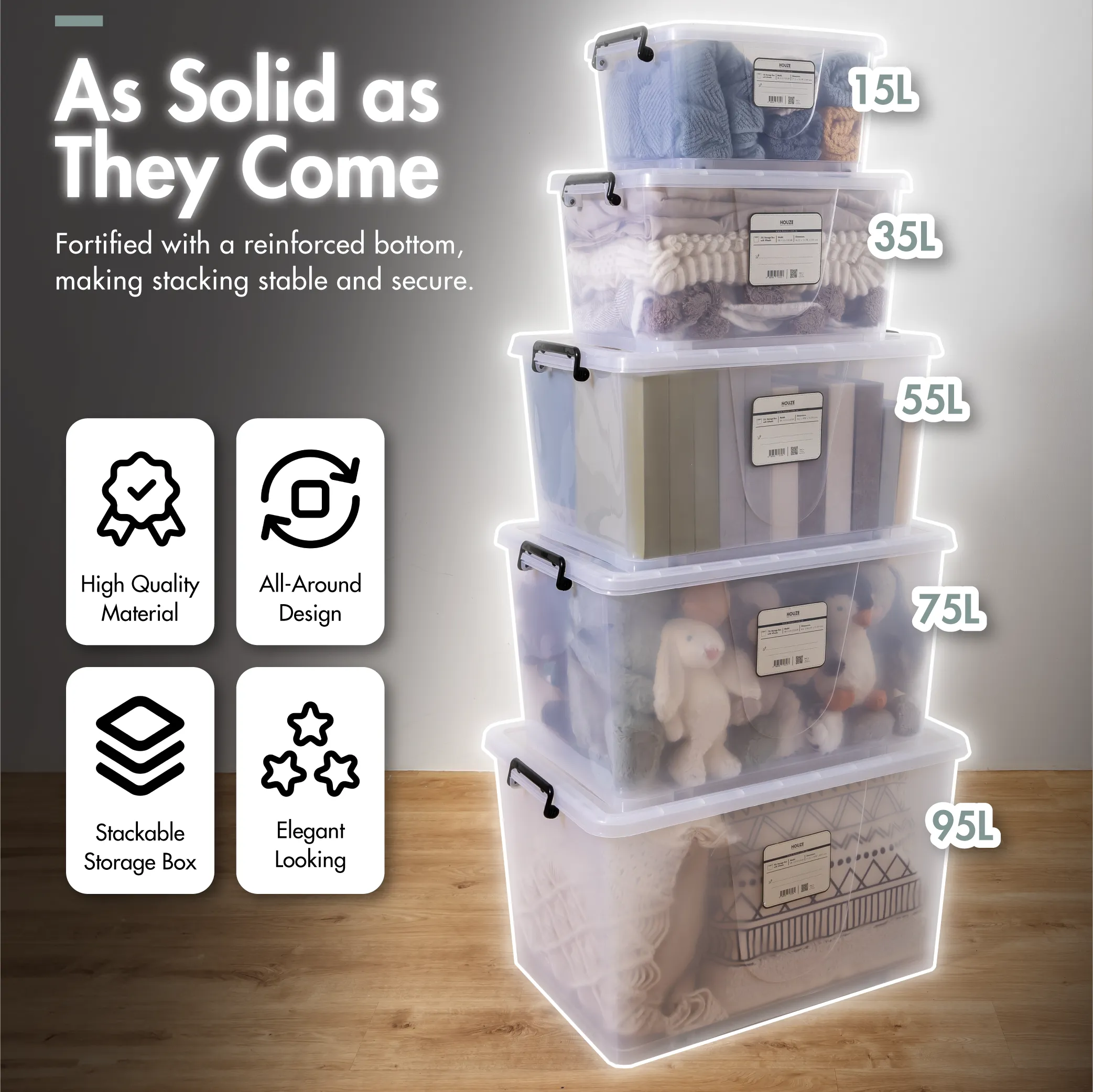 Get Organized with HOUZE ESSENTIALS Series: Stackable Boxes on Wheels