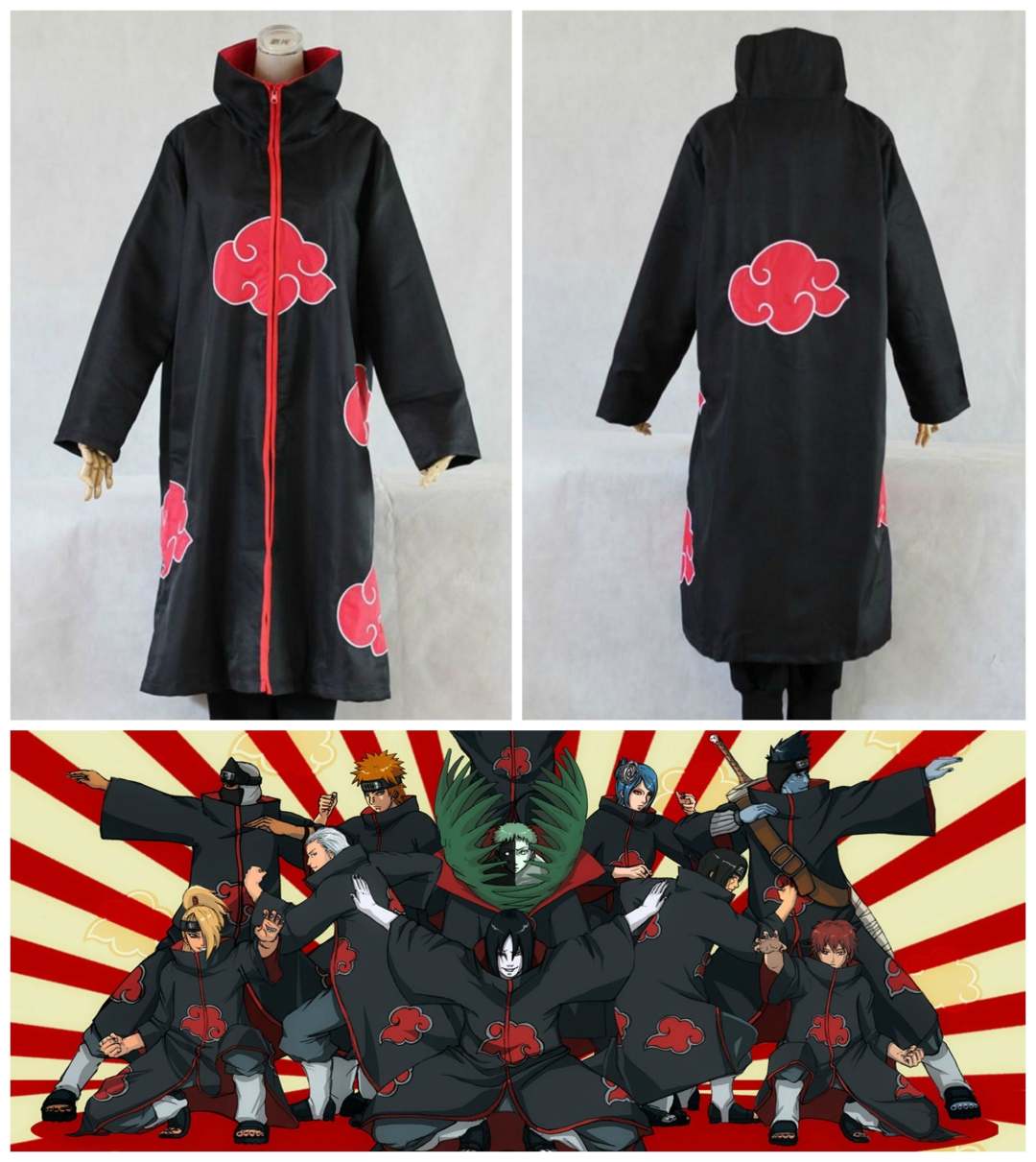Naruto Costume Akatsuki Robe Cloak-Costume Works AU