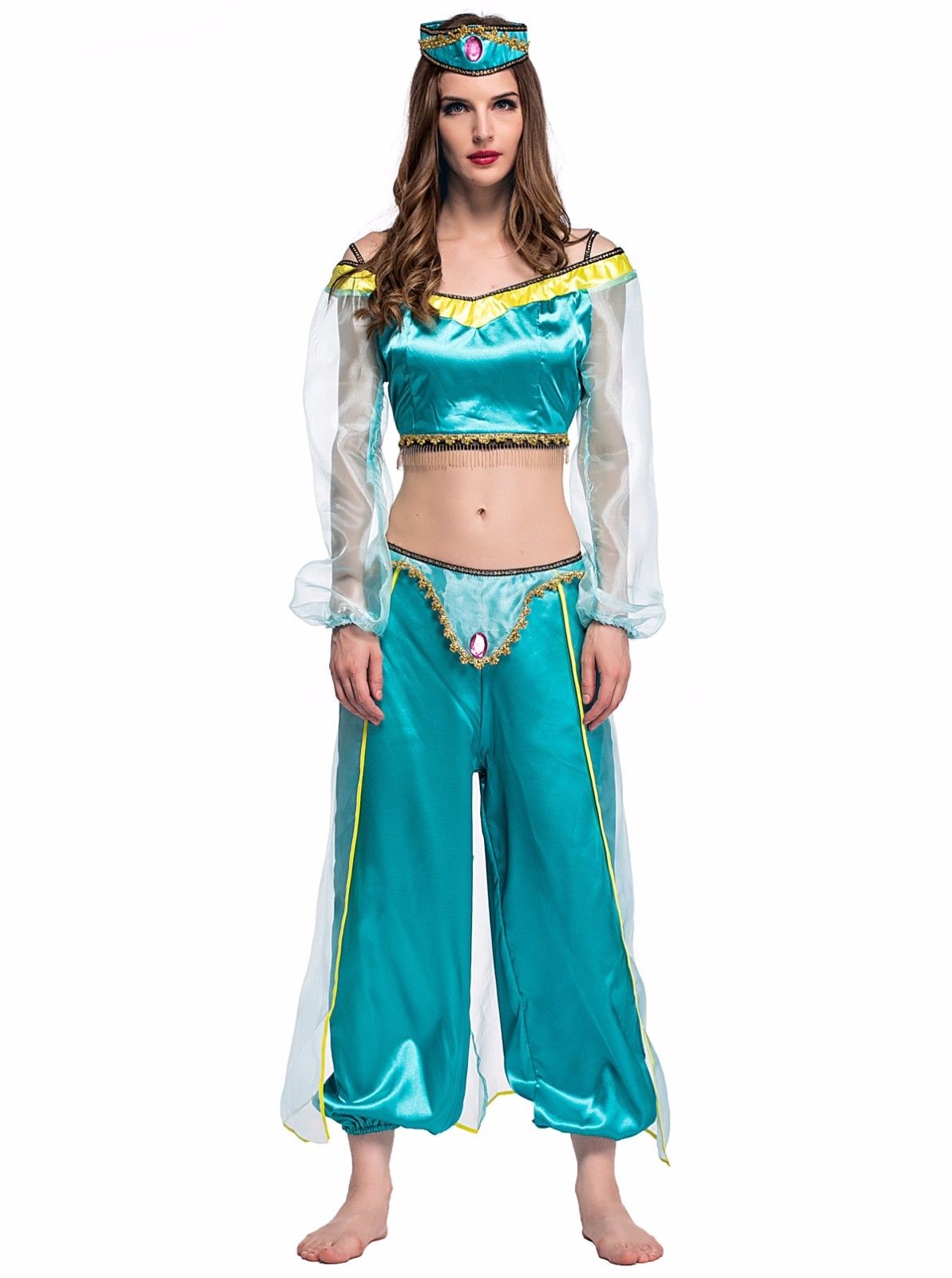 Womens Aladdin Princess Jasmine Costume Green Costume Works Au