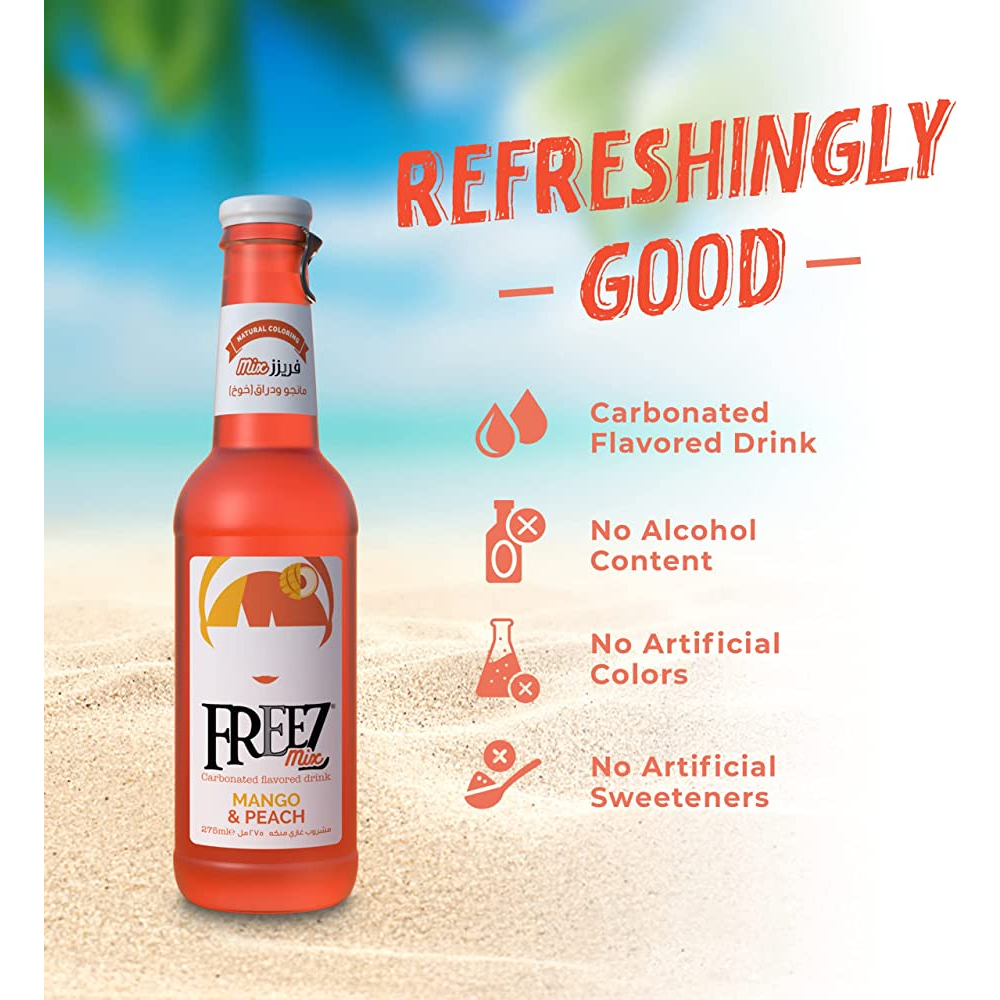 Freez Mix Mango & Peach Soda Drink 275ml x 24-Impact TCS