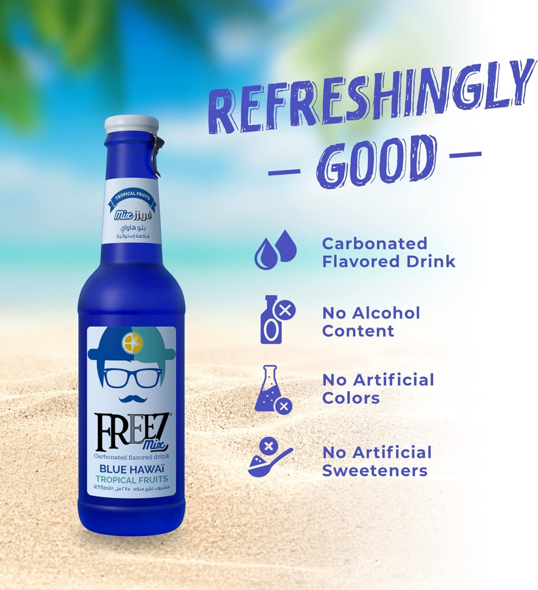 Freez Mix Blue Hawaii Soda Drink 275ml x 24-Impact TCS
