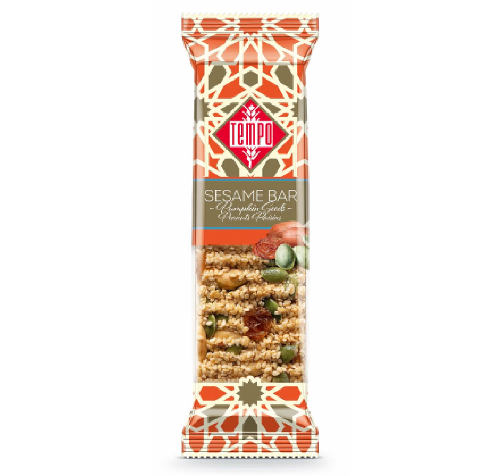 Tempo Pumpkin Seeds & Peanuts Raisins Sesame Bar