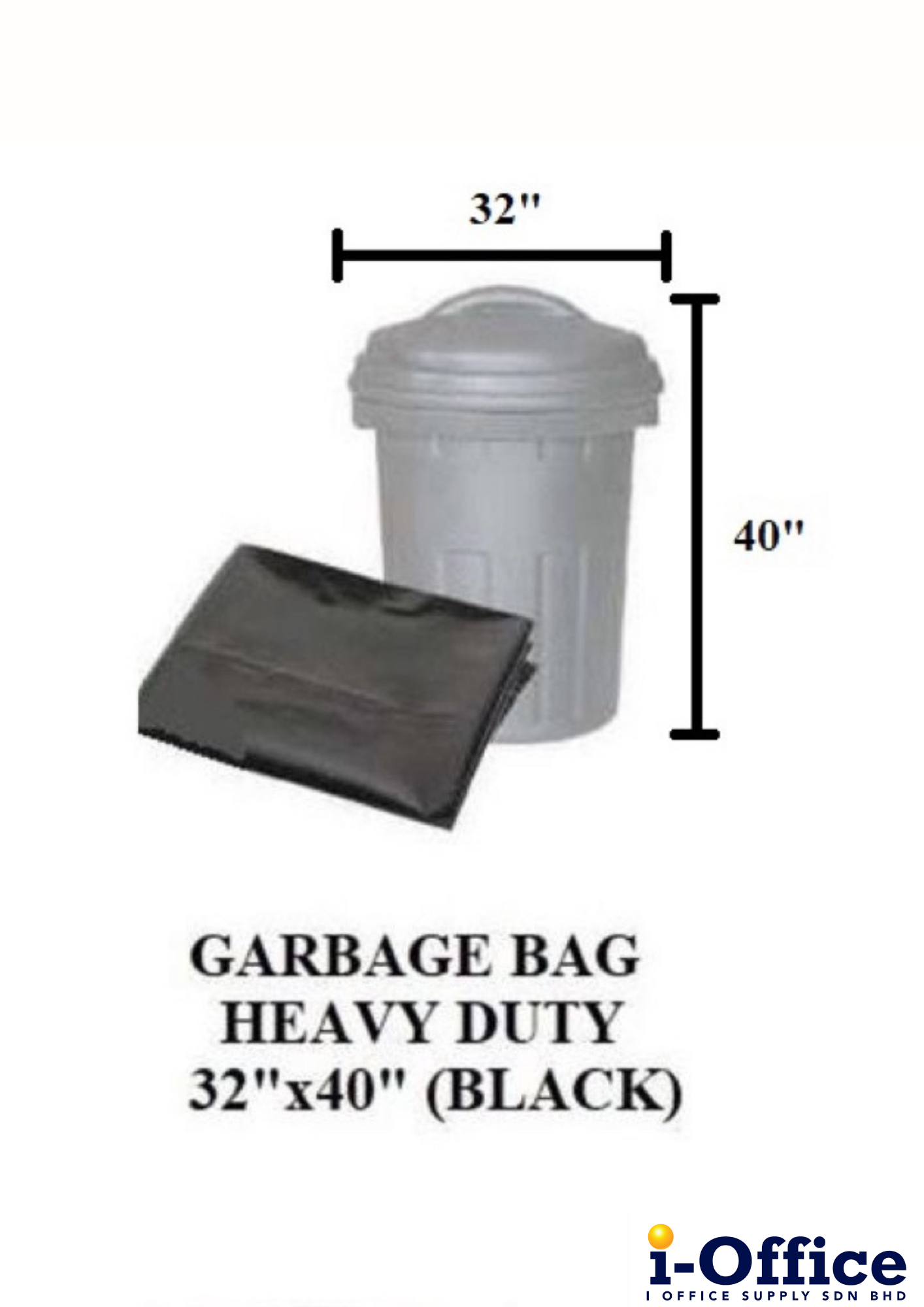 HDPE Black Garbage Bag - 81cm x 110cm - 10s
