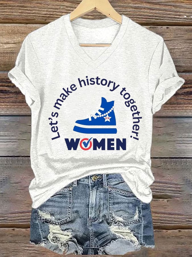 Women's Let's Make History Together H&W Chucks&Pearls Print T-Shirt