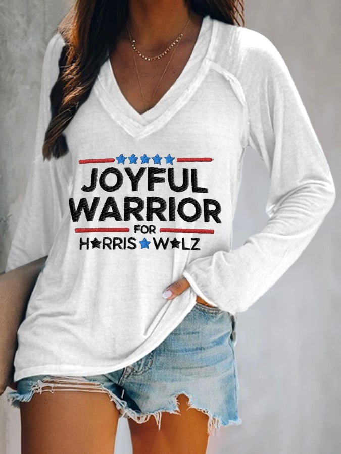 Women's Joyful Warrior Printed Long Sleeve Shirt