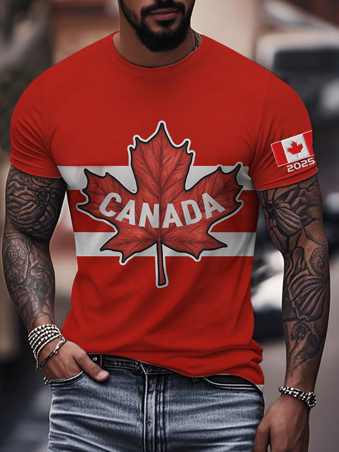 Men'S Retro Canada 2025 Print T-Shirt
