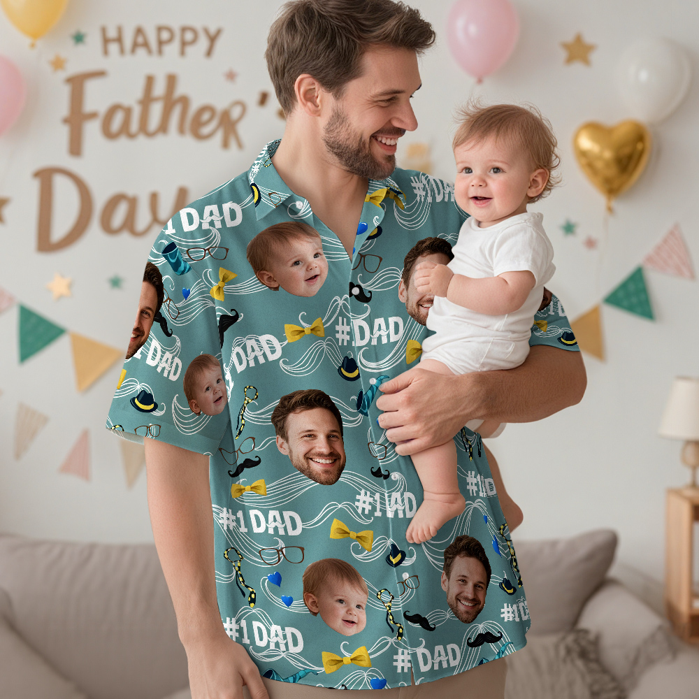 Personalized Photo We Love You Dad Hawaiian Shirt Fathers Day Gift