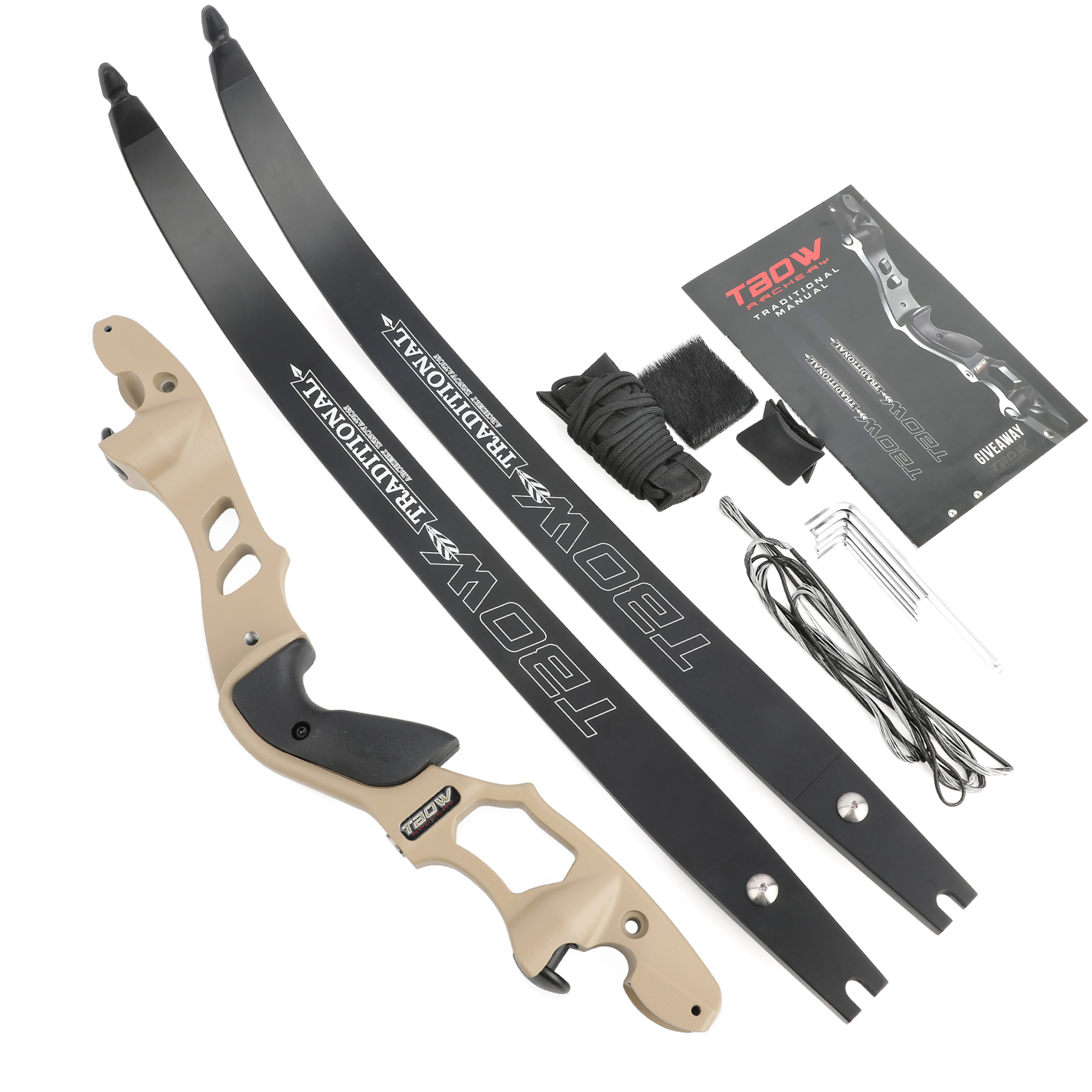 TBOW 62” Traditional ILF Recurve Bow 25-60Lbs Competition Hunting RH ...
