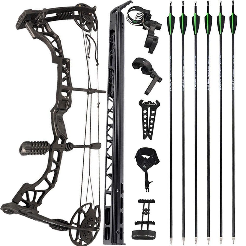 Compound Bow Arrows Set 30-70lbs Adjustable Archery Shooting Hunting ...