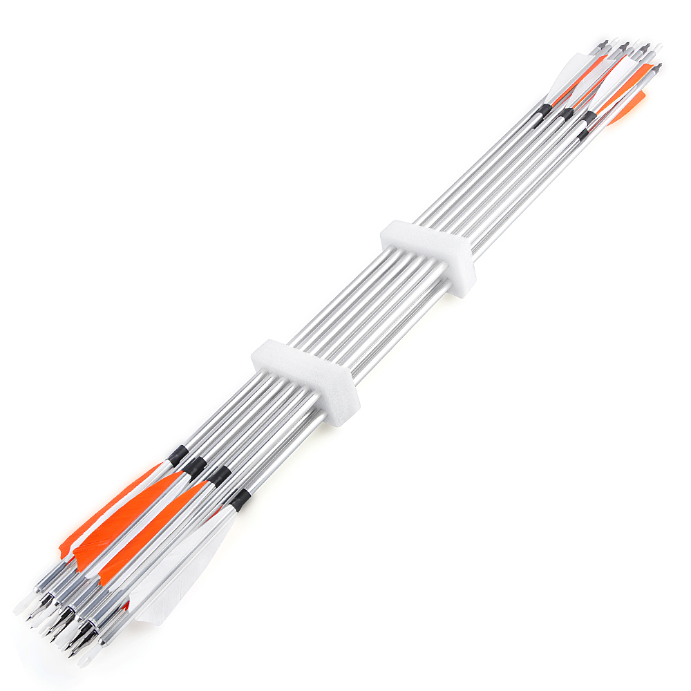Aluminum Arrows 30" SP500 4" Feathers Archery Hunting Practice ...
