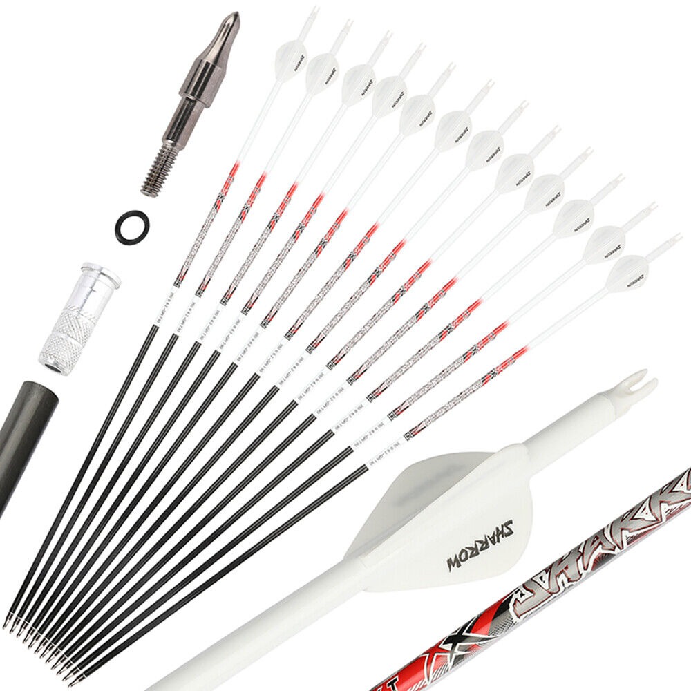 Pure Carbon Arrows 32 inch ID6.2 SP300-800 Recurve Bow Compound Bow ...