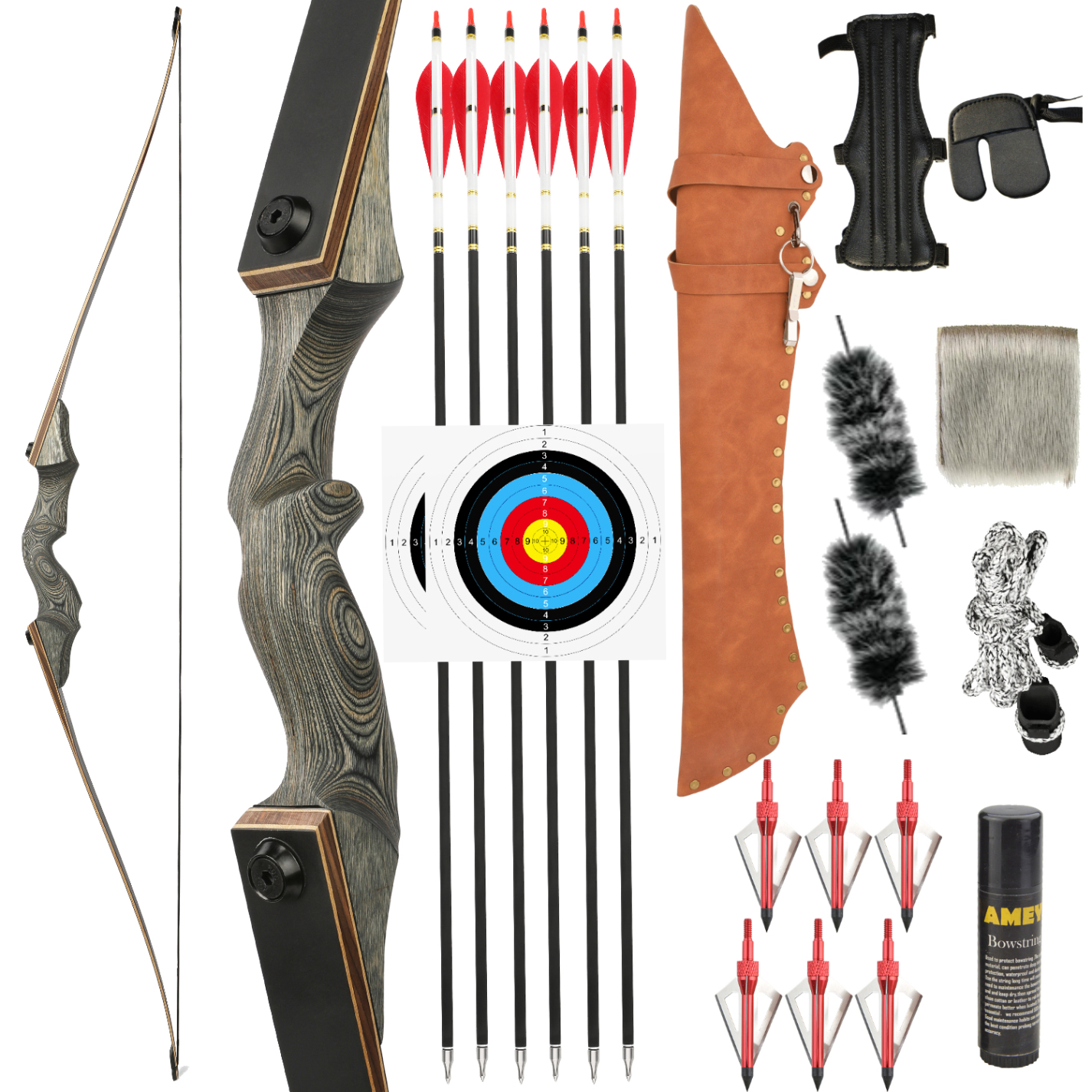 Black Hunter Longbow Hunting Bow Takedown 60" LH RH – WOLFMAN ARCHERY