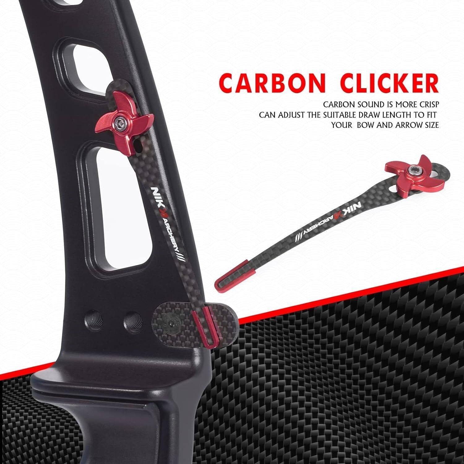 Recurve Bow Clicker Carbon Signal Adjustable Target NIKA Archery ...