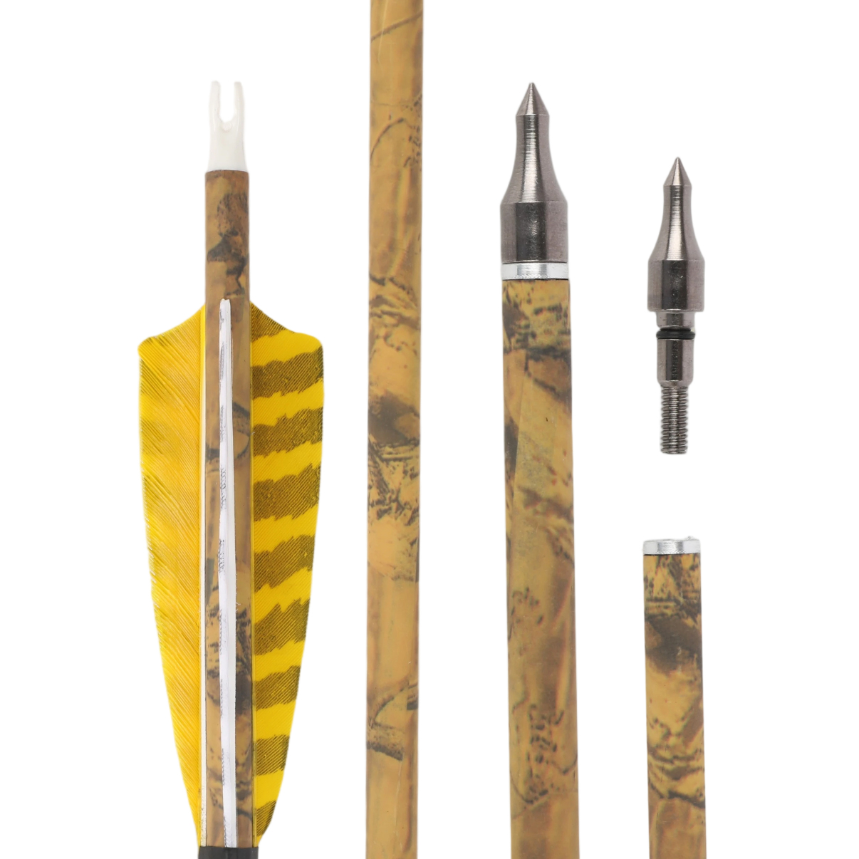 WOLFMAN Yellow Camouflage Carbon Arrows for Hunting Target – WOLFMAN ...