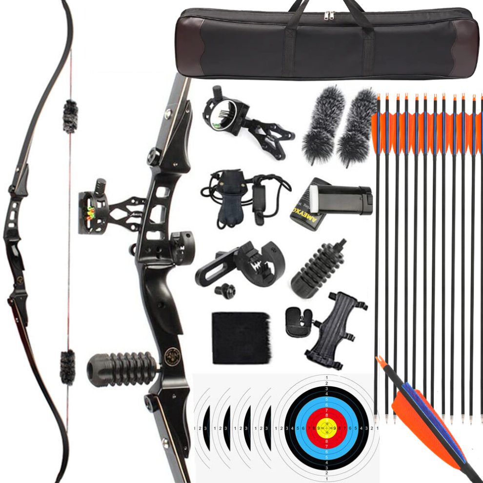 ILF Hunting Recurve Bow 20-50lbs 60'' Archery Takedown Bow and Arrow ...