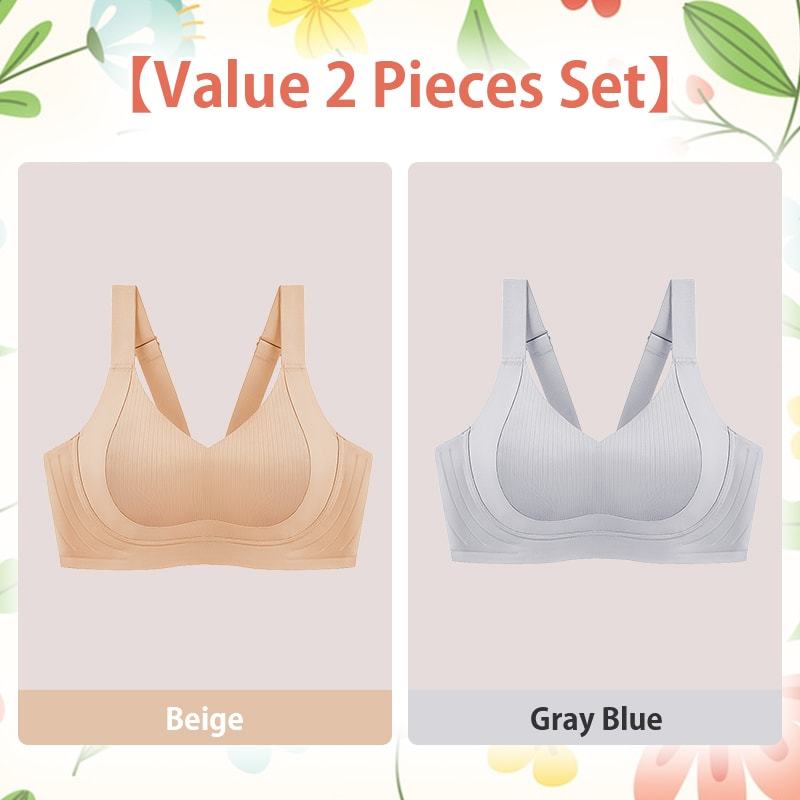 VEIMIA Seamless Comfortable Supportive Wireless Bra Fixed Cup Lift Up