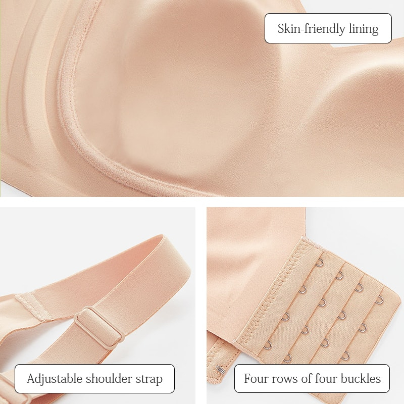 VEIMIA Seamless Comfortable Supportive Wireless Bra Fixed Cup Lift Up