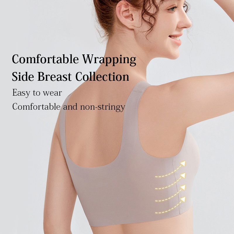 VEIMIA Seamless Front Closure Mastectomy Bra With Pockets For Womens ...