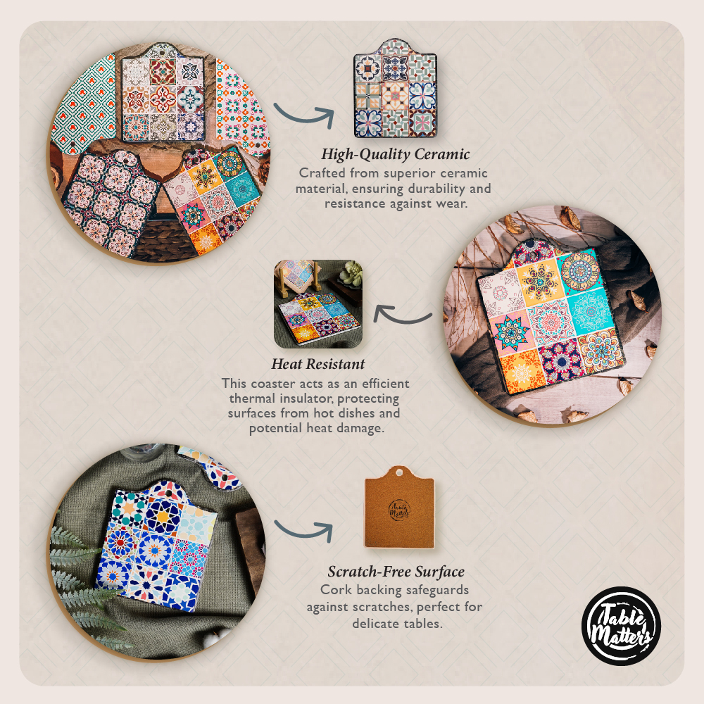 Shop the Peranakan Pot Coaster Collection at Table Matters – Table Matters