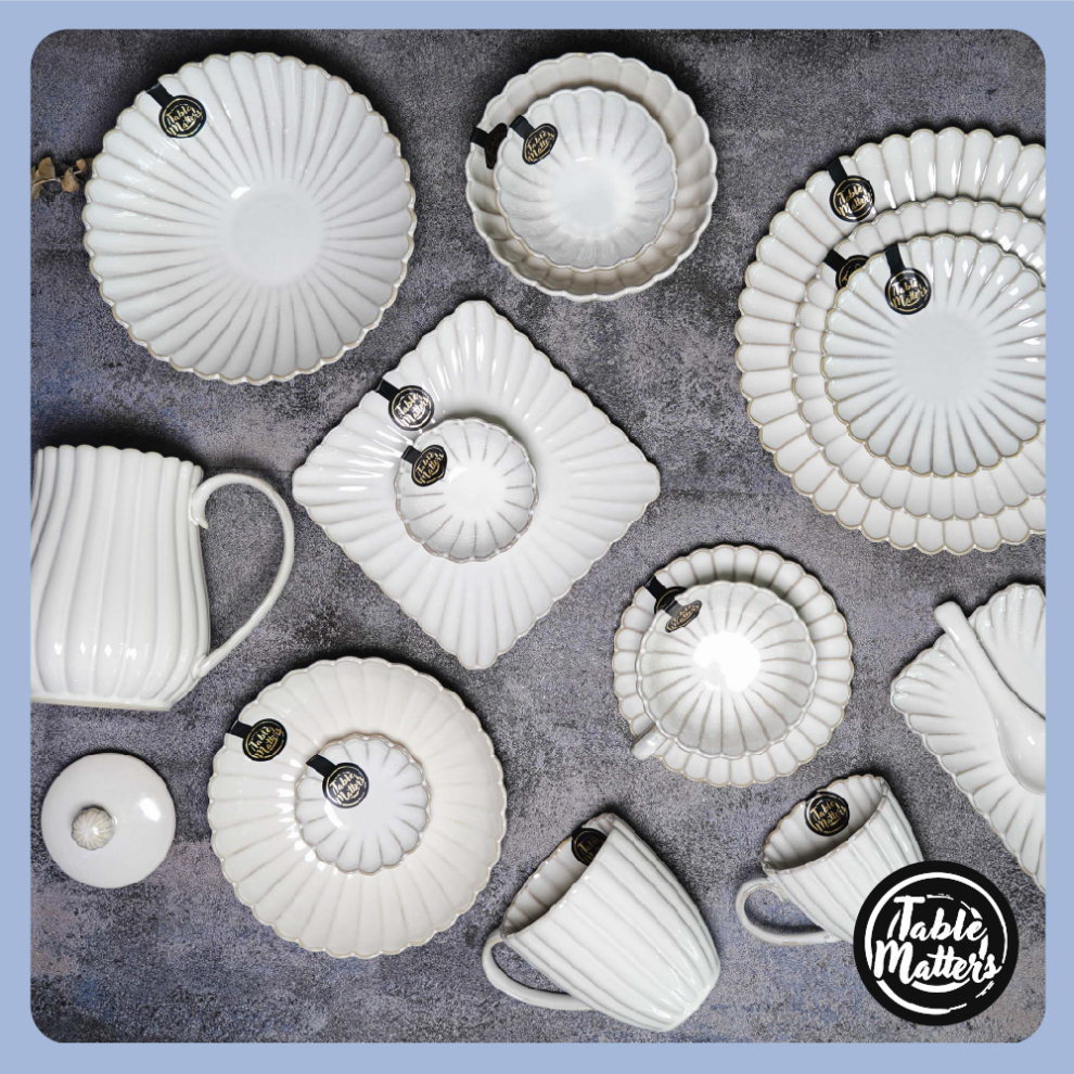 White Scallop 16PCS Dining Set – Table Matters