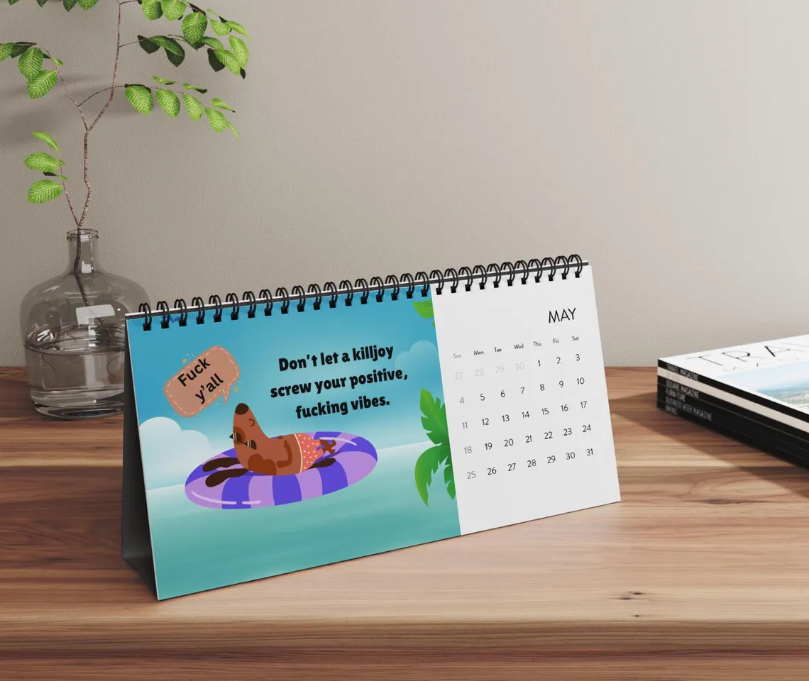 Cuss Here Often KICK ASS CALENDAR-2025 Desktop Calendar