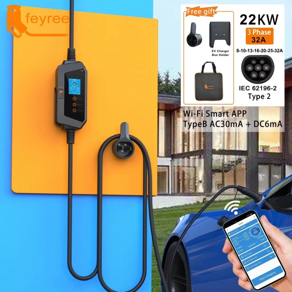 Fast 22kW Type2 3-Phase EV Charger – feyree
